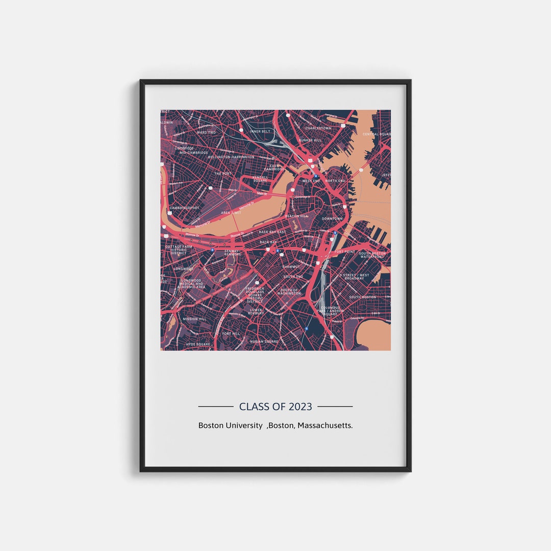 University College Map Print Personalized University Map Custom ...
