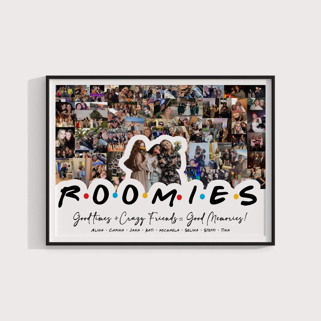 Roomies Photo Collage Gift, Custom Roommate Picture Poster, Funny ...