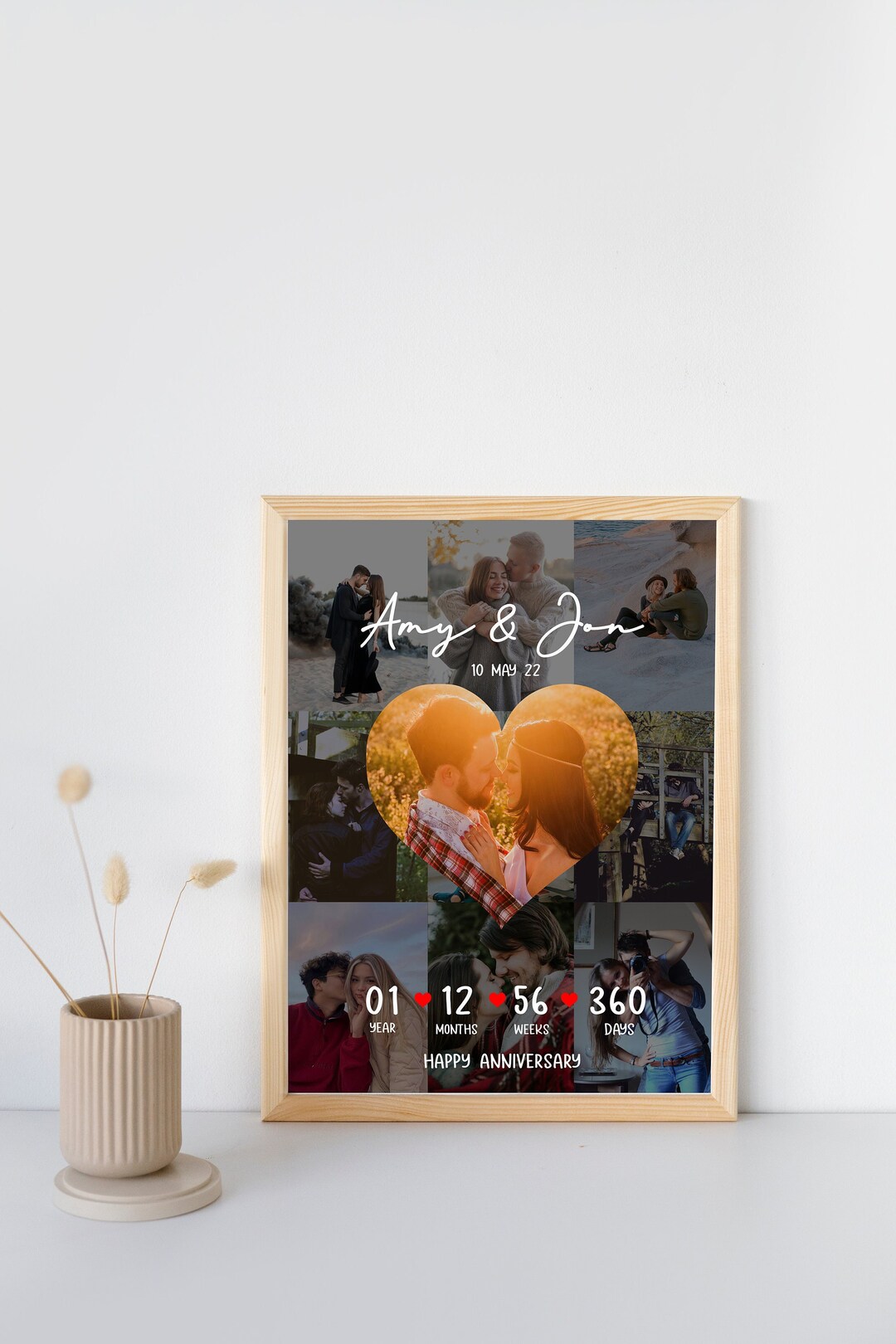 Our First Year Together Personalized Photo Collage, One Year ...