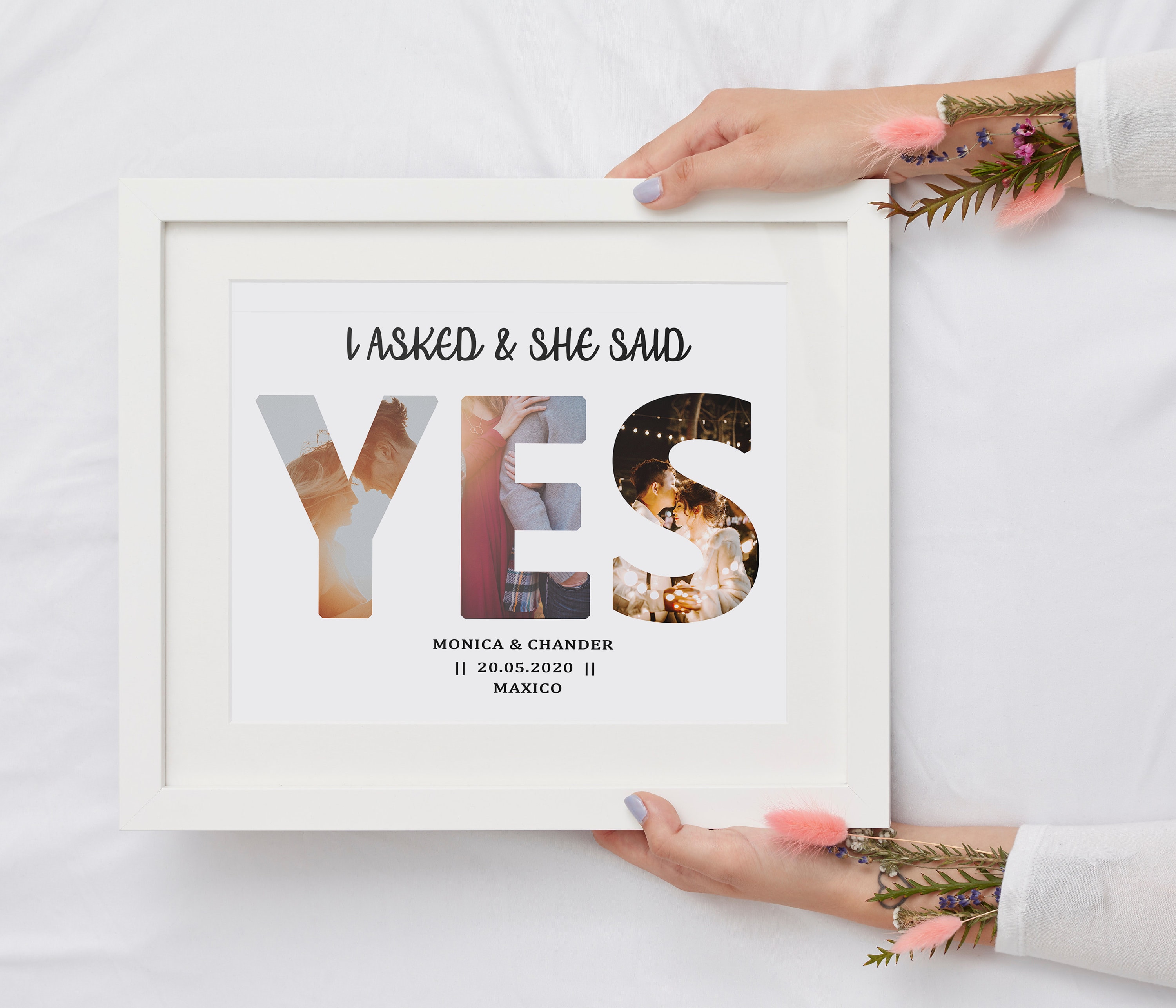 She Said Yes Custom Personalized Engagement Gift for Couple - Etsy