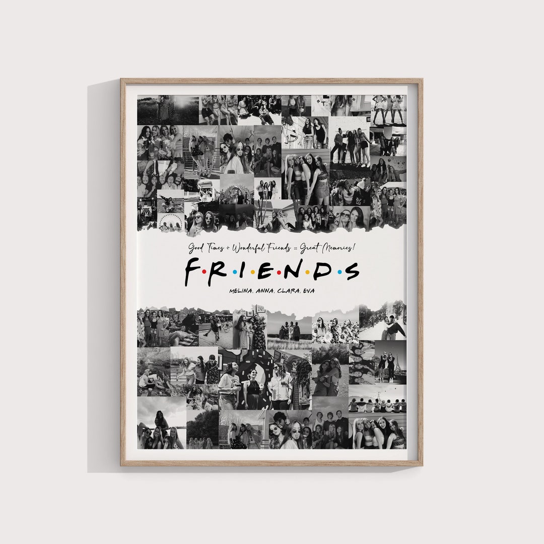 Best Friend Photo Collage, Personalized Bff Photo Collage, Best Friend ...