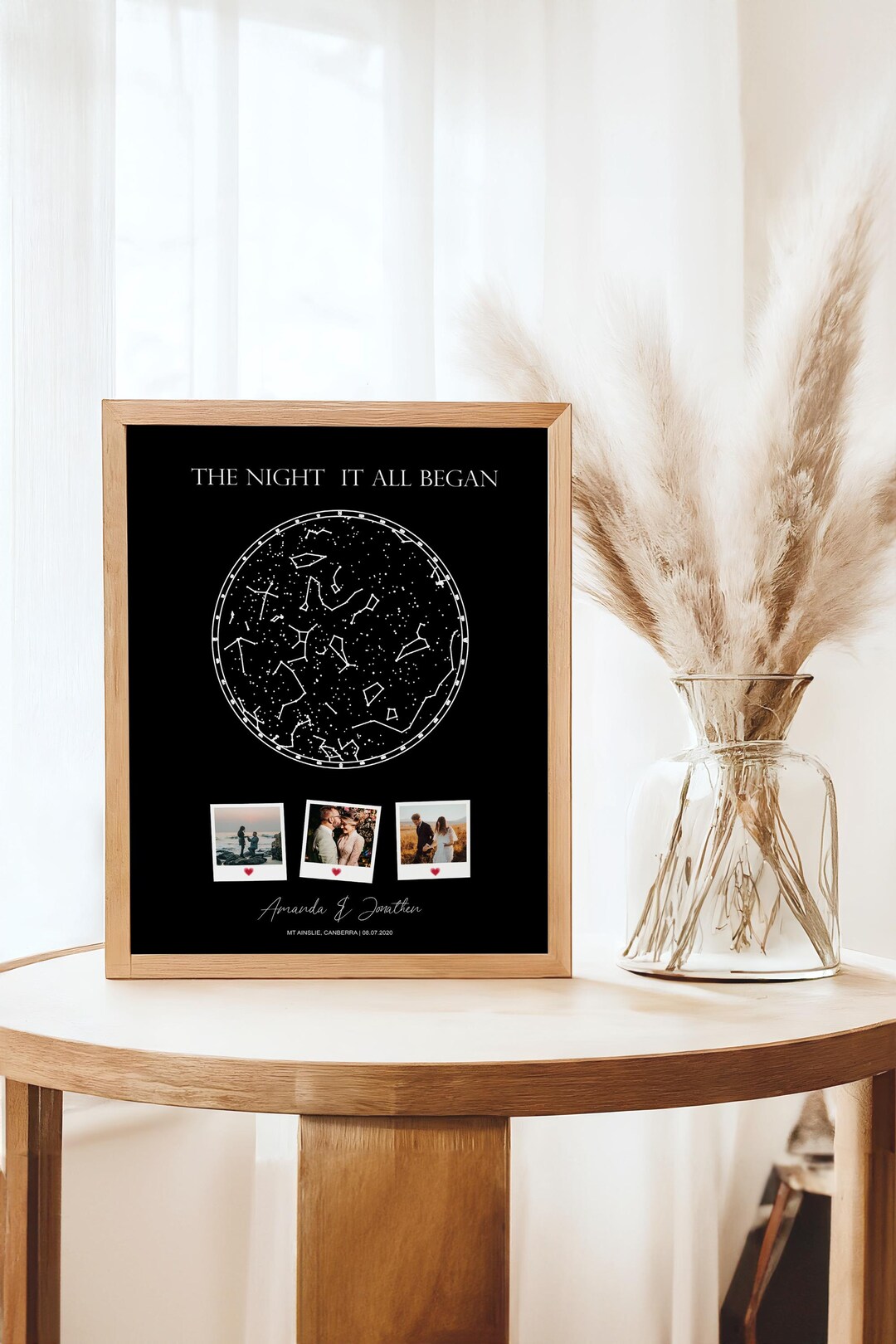 Star Map Anniversary Gift, Night Sky by Date, Night Sky Print, Star Map ...