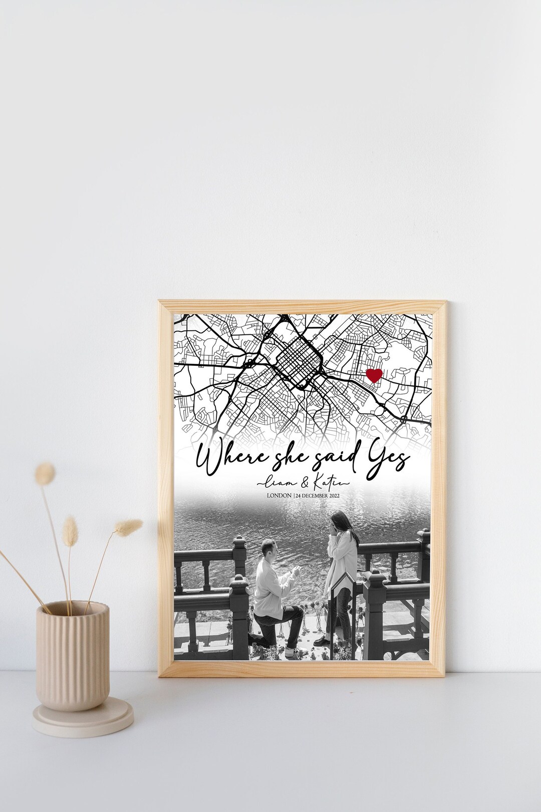 She Said Yes Custom Personalized Engagement Gift for Couple ...