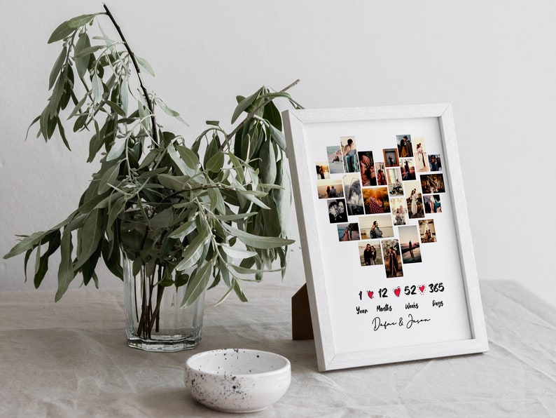 Personalize 1st Year Anniversary Photo Collage Gift, 1 Year Anniversary ...