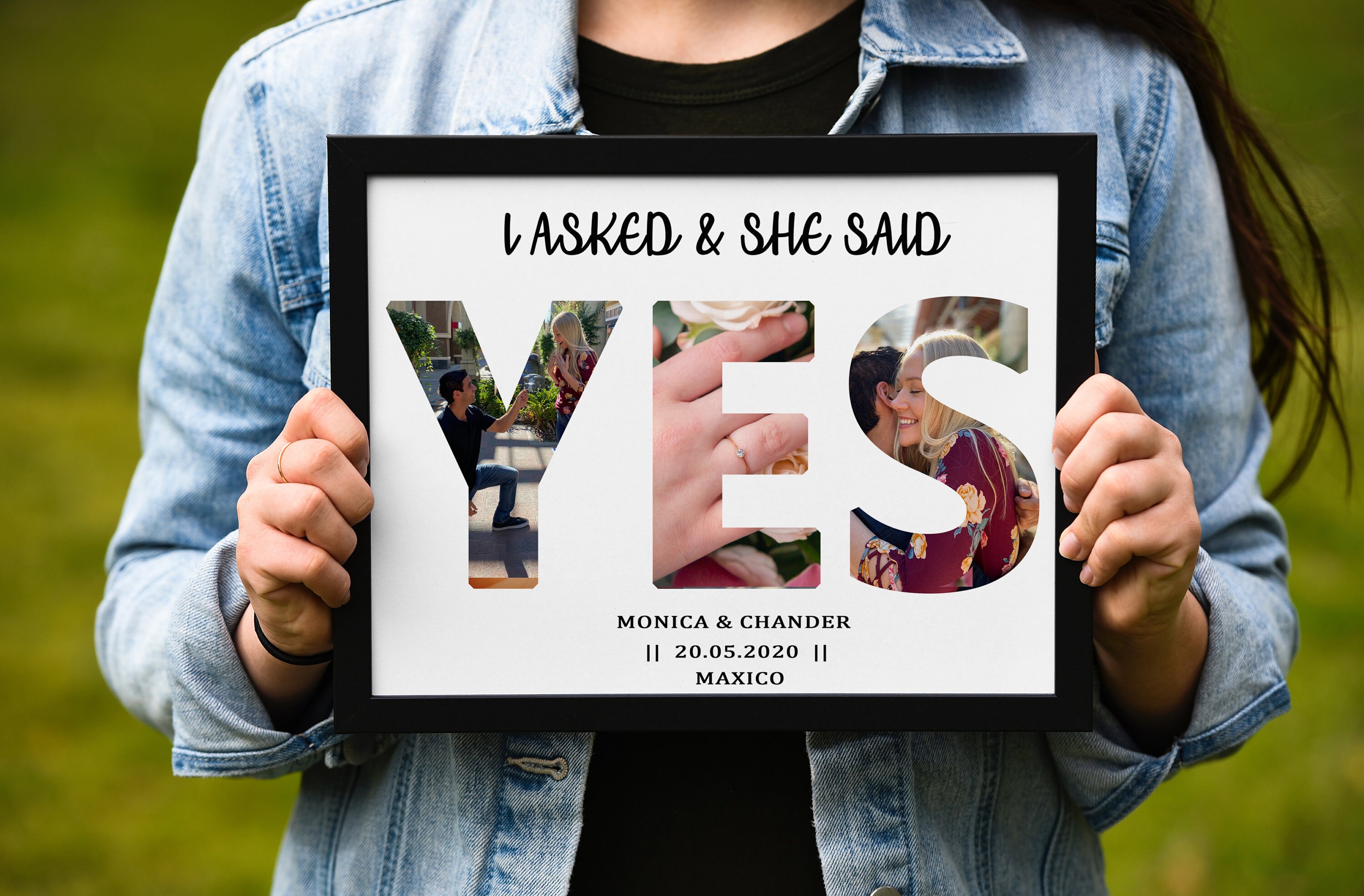 She Said Yes Custom Personalized Engagement Gift for Couple - Etsy