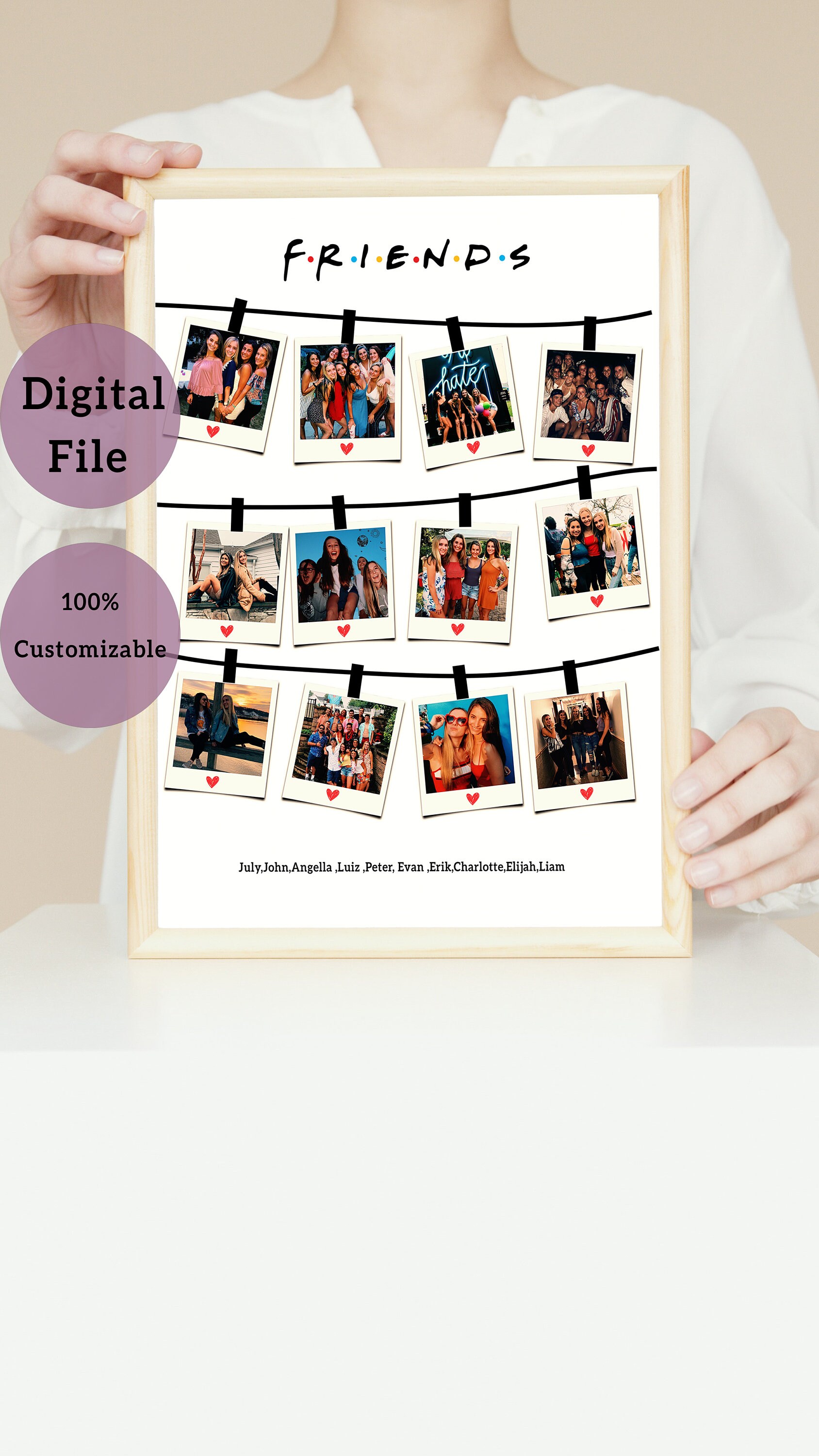 Best Friend Gifts, Best Friends Photo Collage, Personalized Best Friend ...