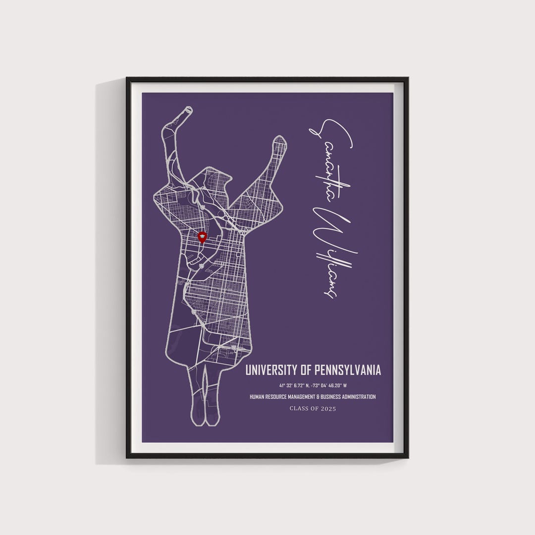 Nursing School Map Art, Custom Graduation Gift, RN Graduation Map ...