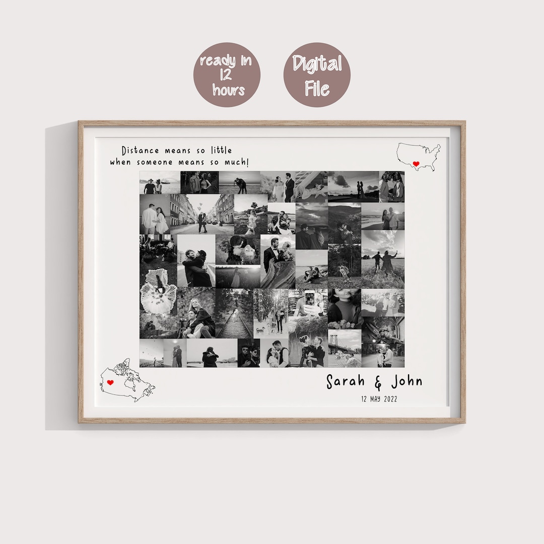 Custom Love Map Printable Long Distance Relationship Map - Etsy