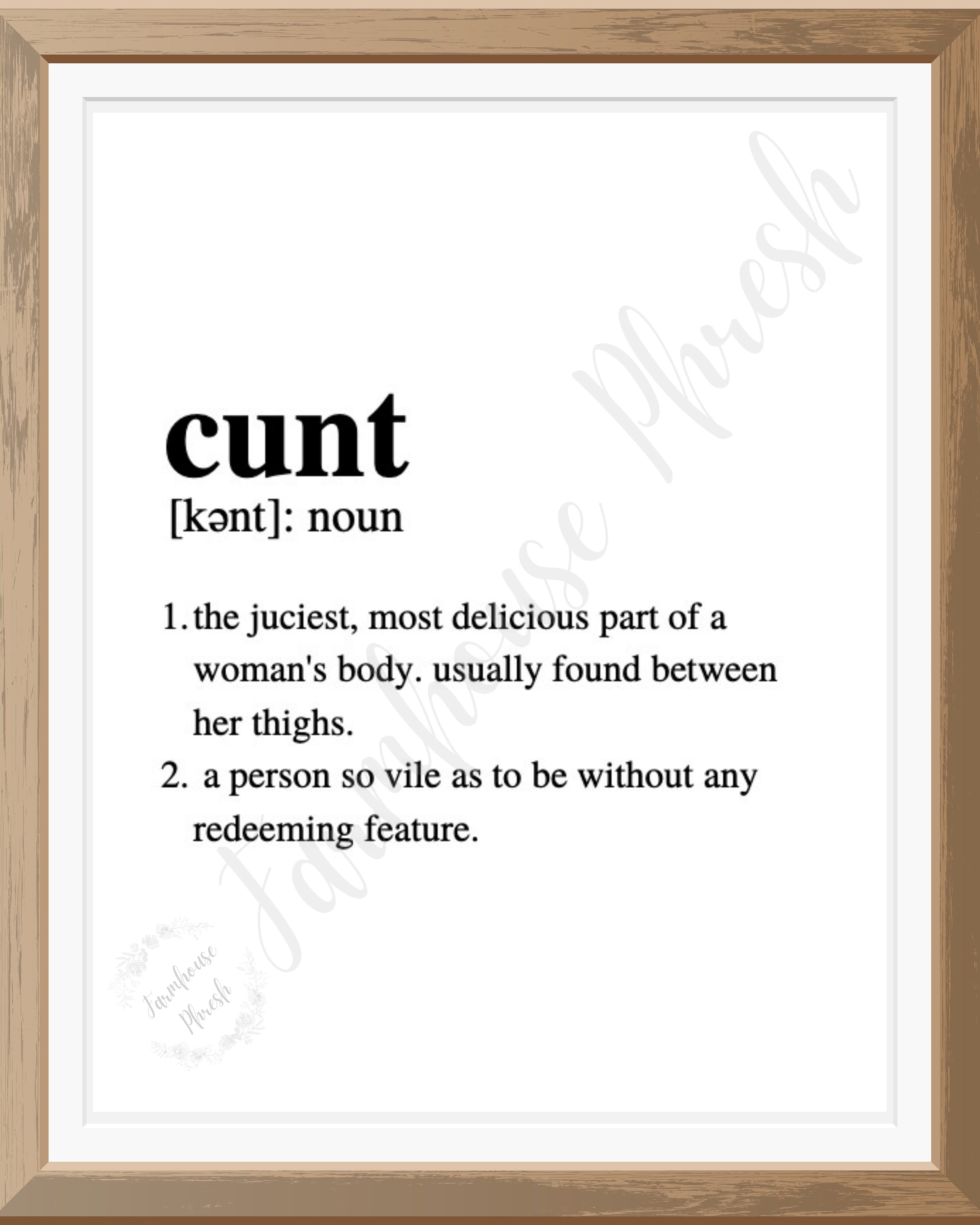 Cunt Definition Digital Download 8x10 Pdf Etsy