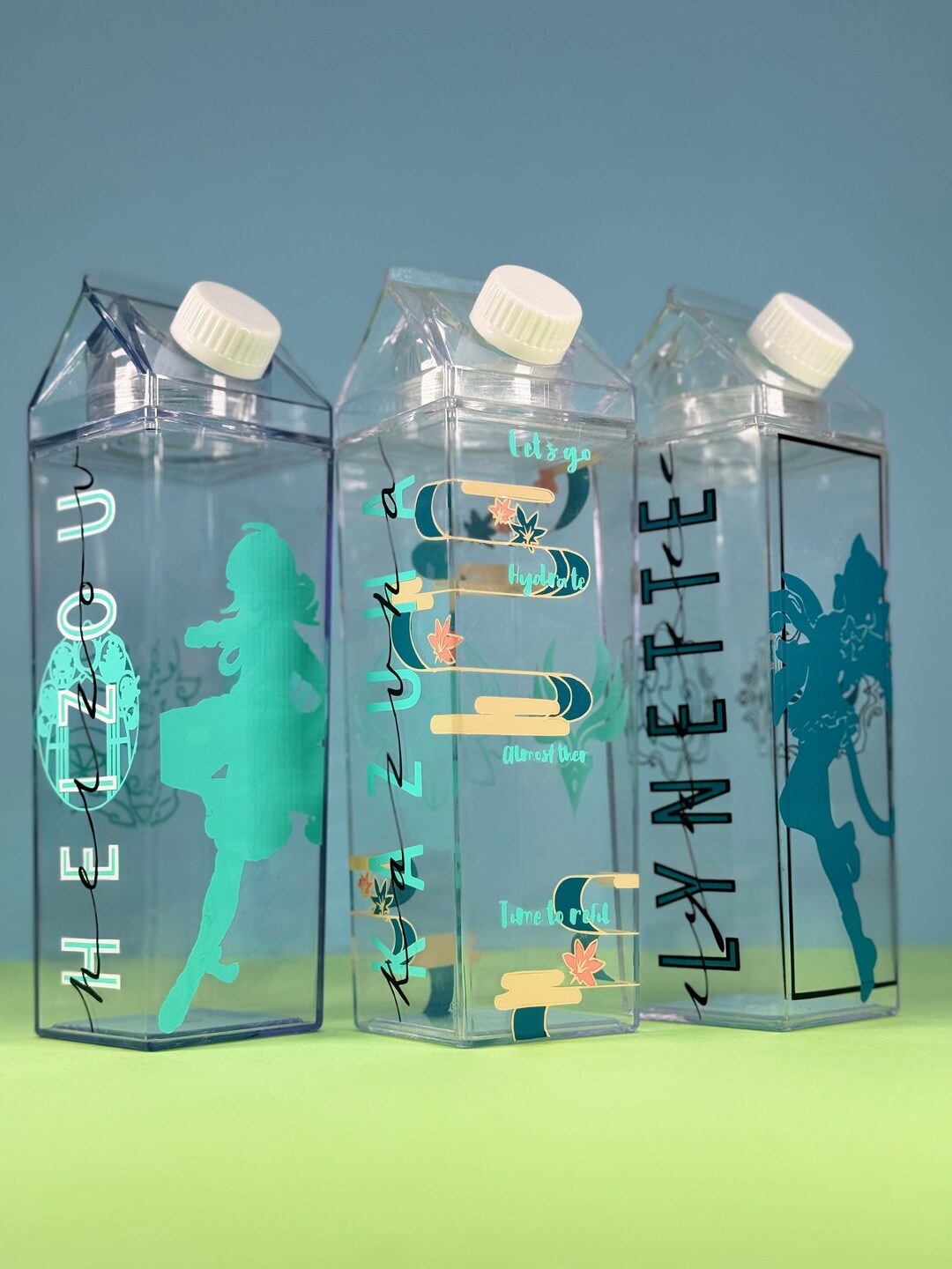 Genshin Impact Anemo Vision Character Vinyl Milk Carton Water Bottle ...