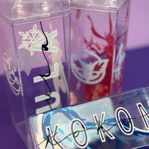 Genshin Impact Character Vinyl Milk Carton Water Bottle Merch (eula ...