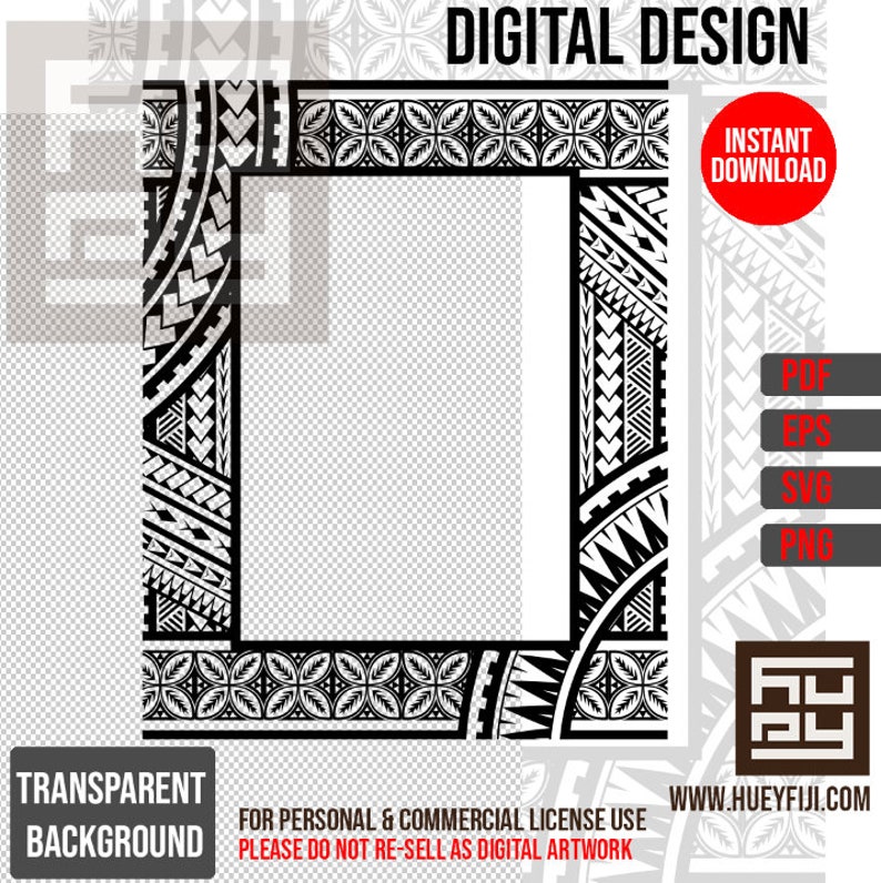 Samoan Tatau Siapo Polynesian Tapa Frame SVG Vector Digital | Etsy New ...