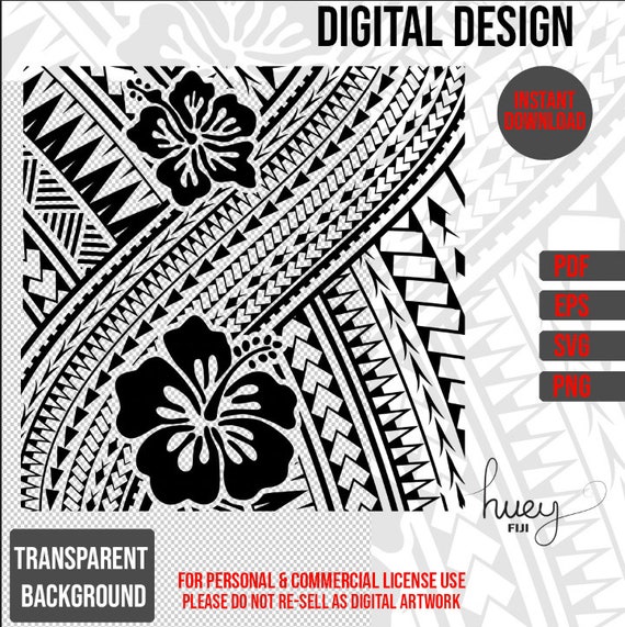 Samoan Tatau Pattern SVG Design Polynesian Tribal Tattoo | Etsy
