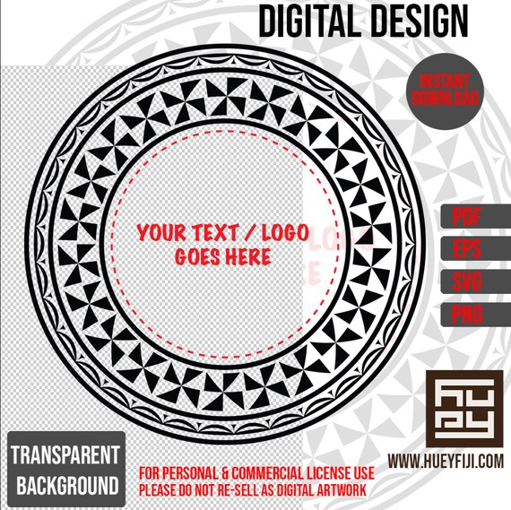 Tongan Kupesi Seamless Pattern Circle Frame Border Polynesian - Etsy ...