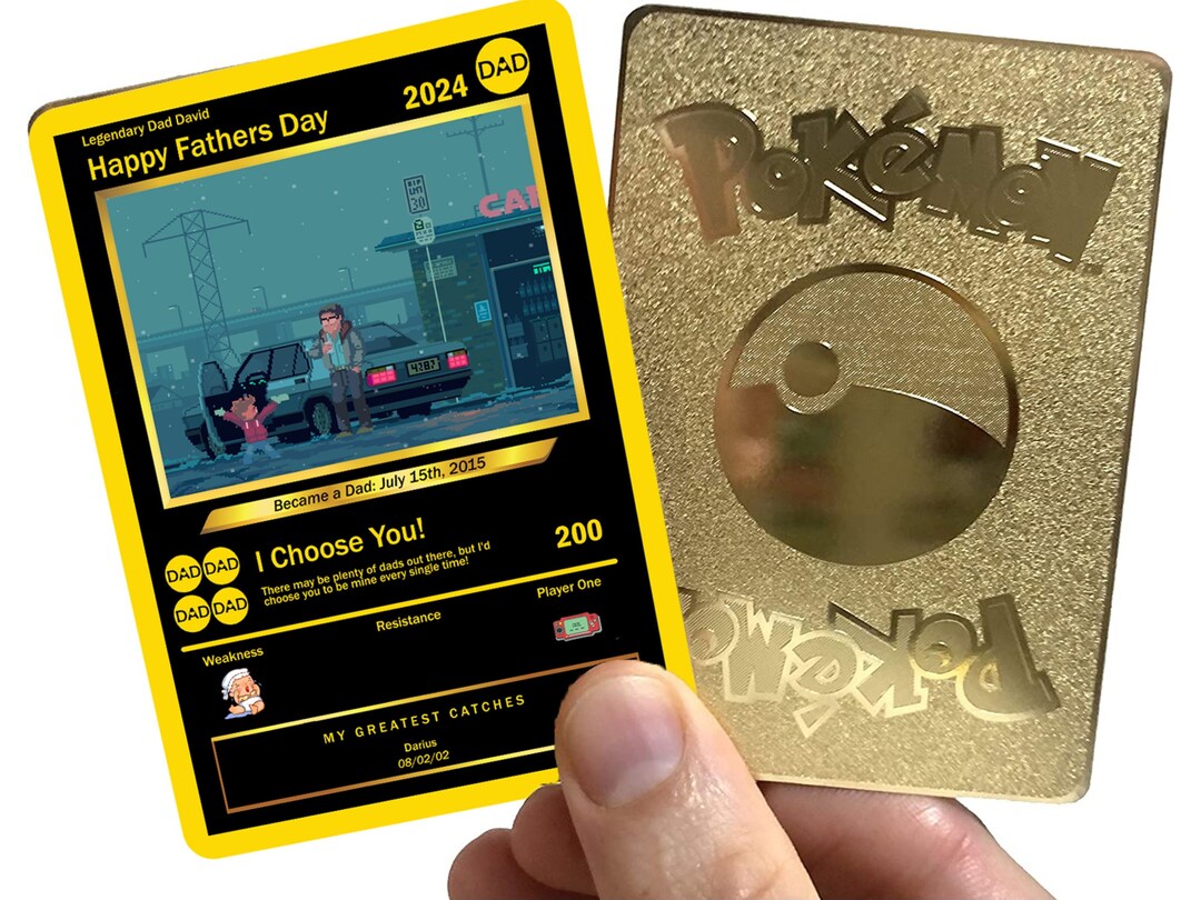 Personalized Father's Day Pokemon Cards Custom Gifts for Dad ...