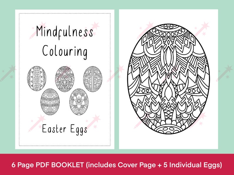 Mindfulness Easter Egg Colouring PRINTABLE BOOKLET A4/US - Etsy