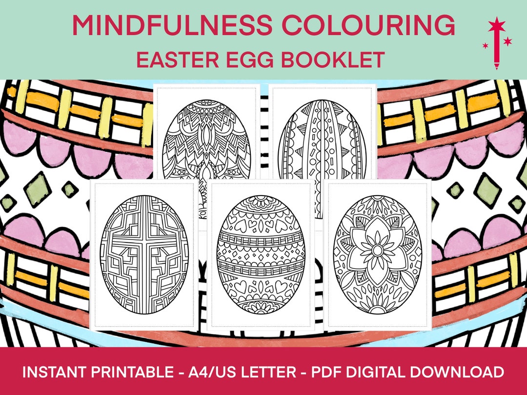Mindfulness Easter Egg Colouring PRINTABLE BOOKLET | A4/US Letter Pdf ...