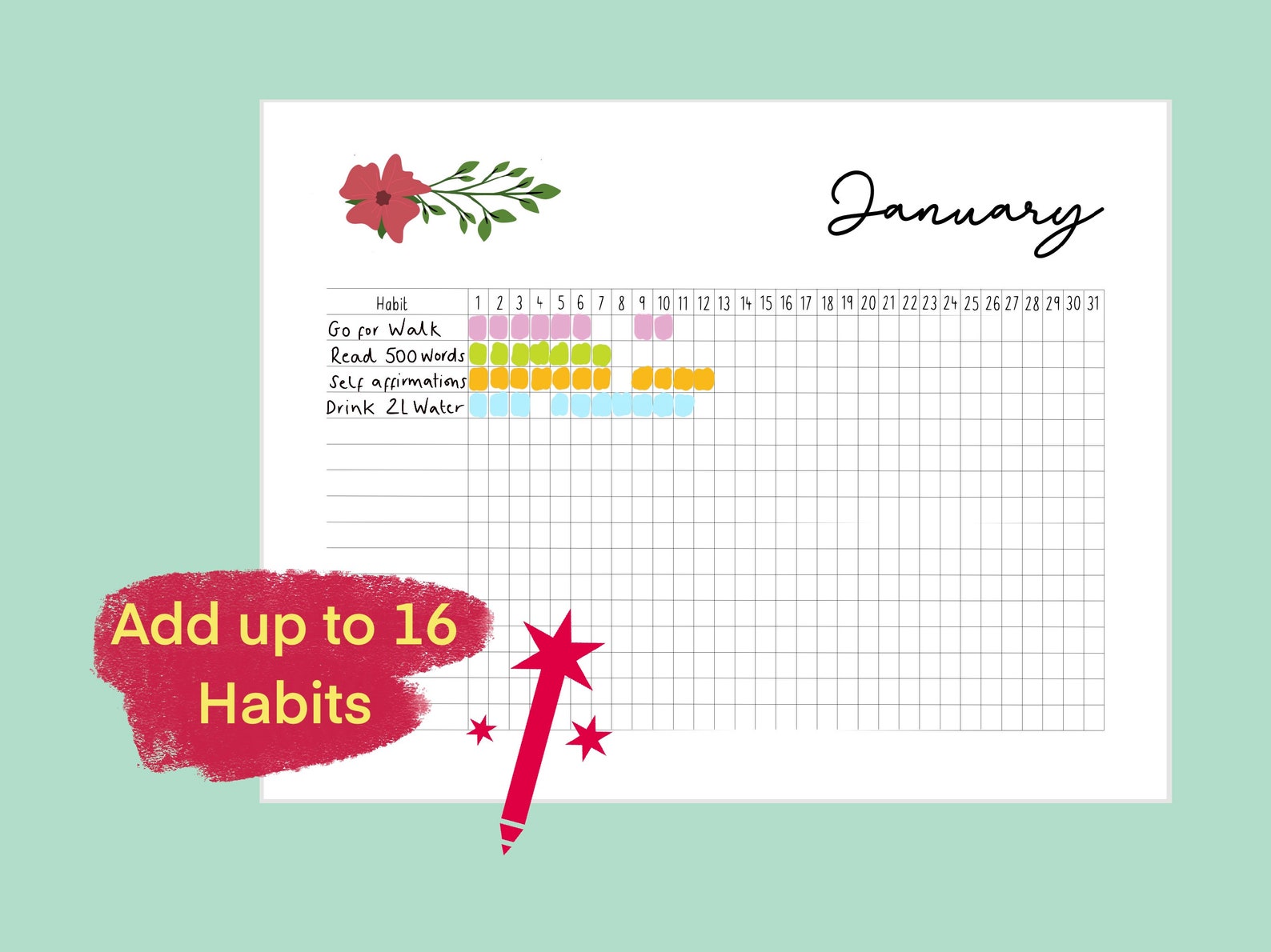 Monthly HABIT Tracker Digital Download A4 & U.S LETTER Pdf - Etsy