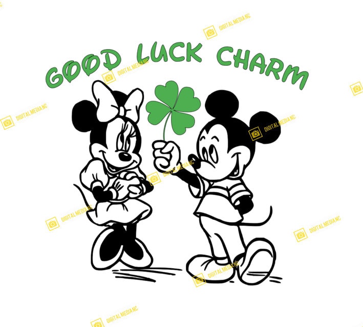 Mickey, Minnie, Good Luck Charm, St Patrick's Day, Castle | SVG PNG ...