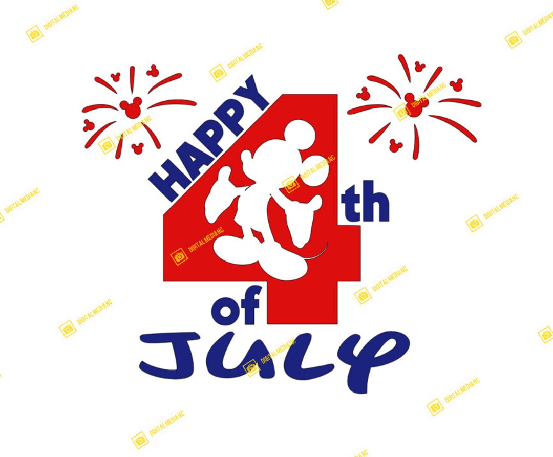 Mickey, Happy 4th of July, Independence Day | SVG PNG | Silhouette ...