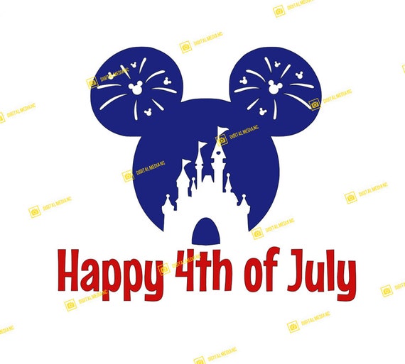 Castle Happy 4th of July Independence Day Mickey Minnie | Etsy