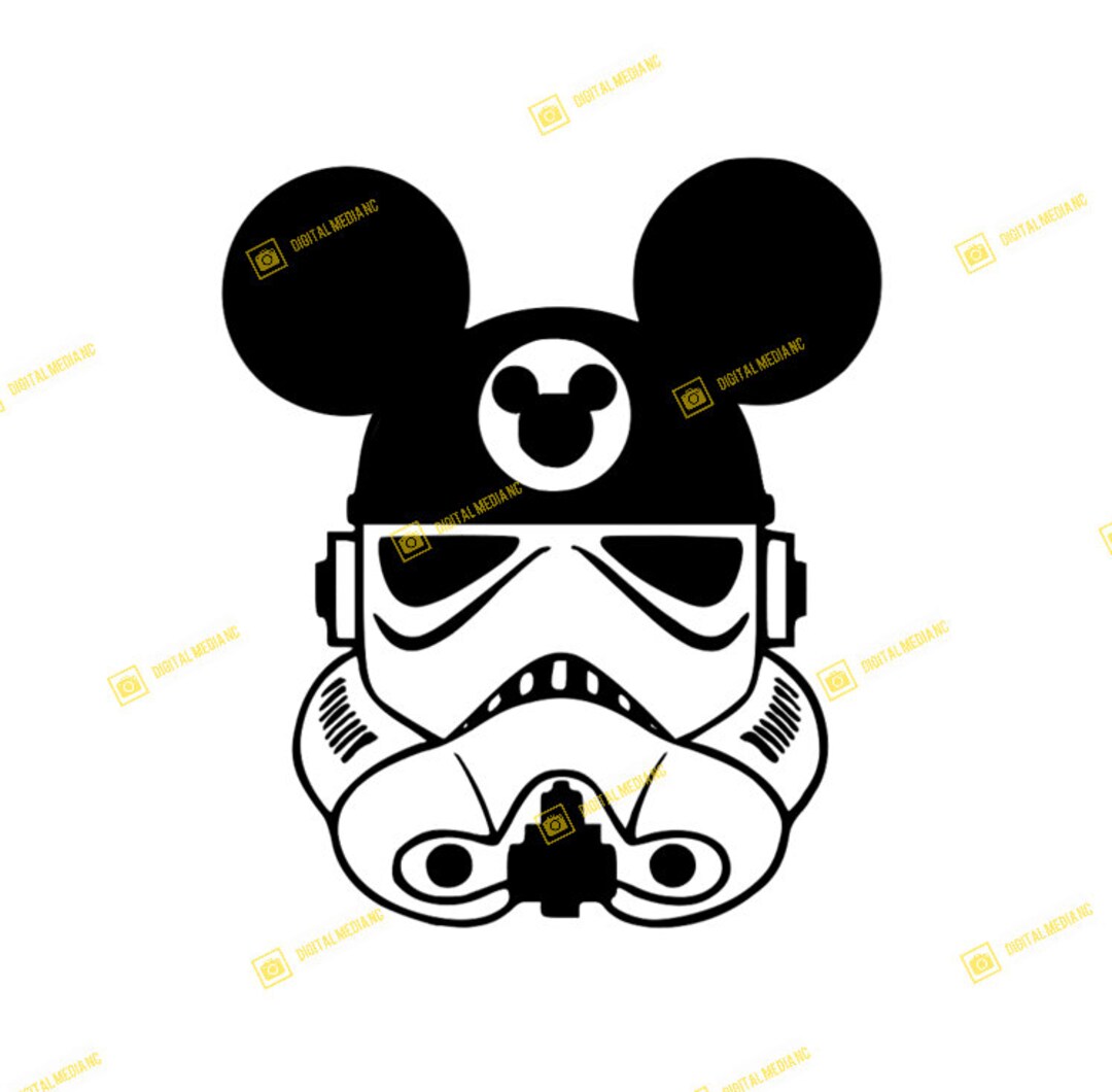 Star Wars Stormtrooper With Mickey Ears | SVG PNG | Silhouette Cricut ...