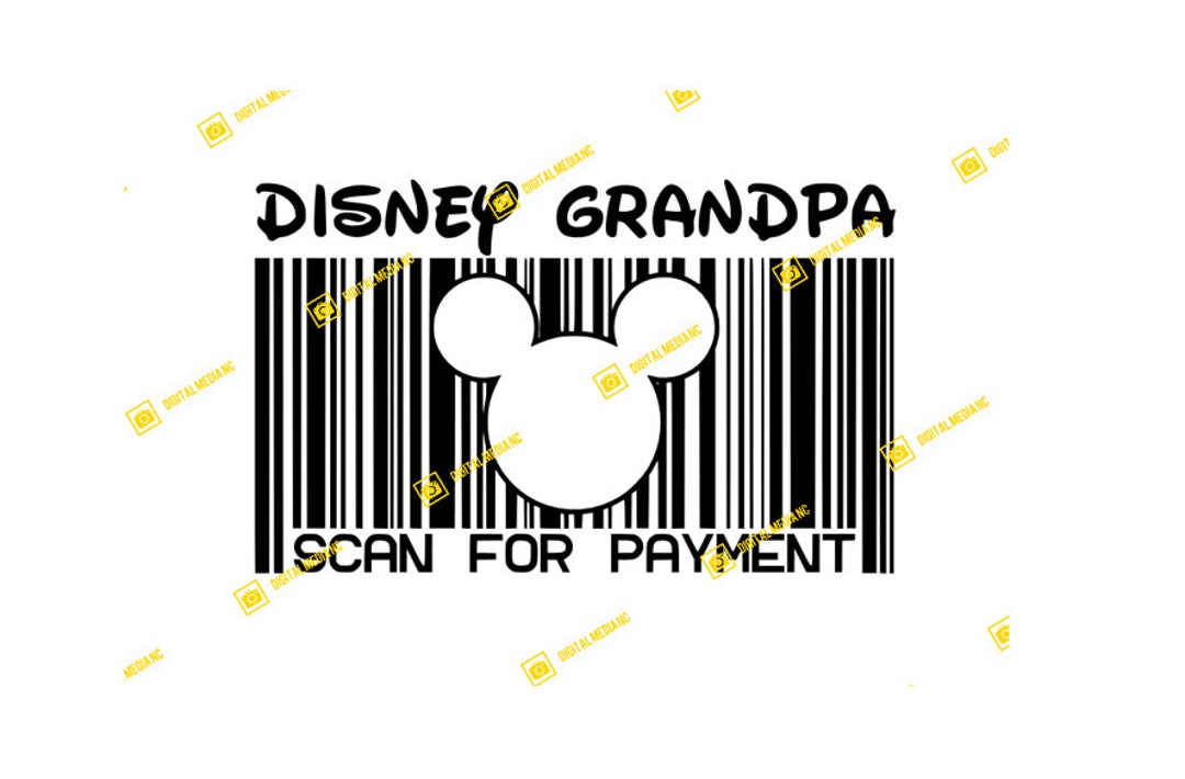 Diz GRANDPA, Scan for Payment, Mickey, Ears, Castle | SVG PNG ...