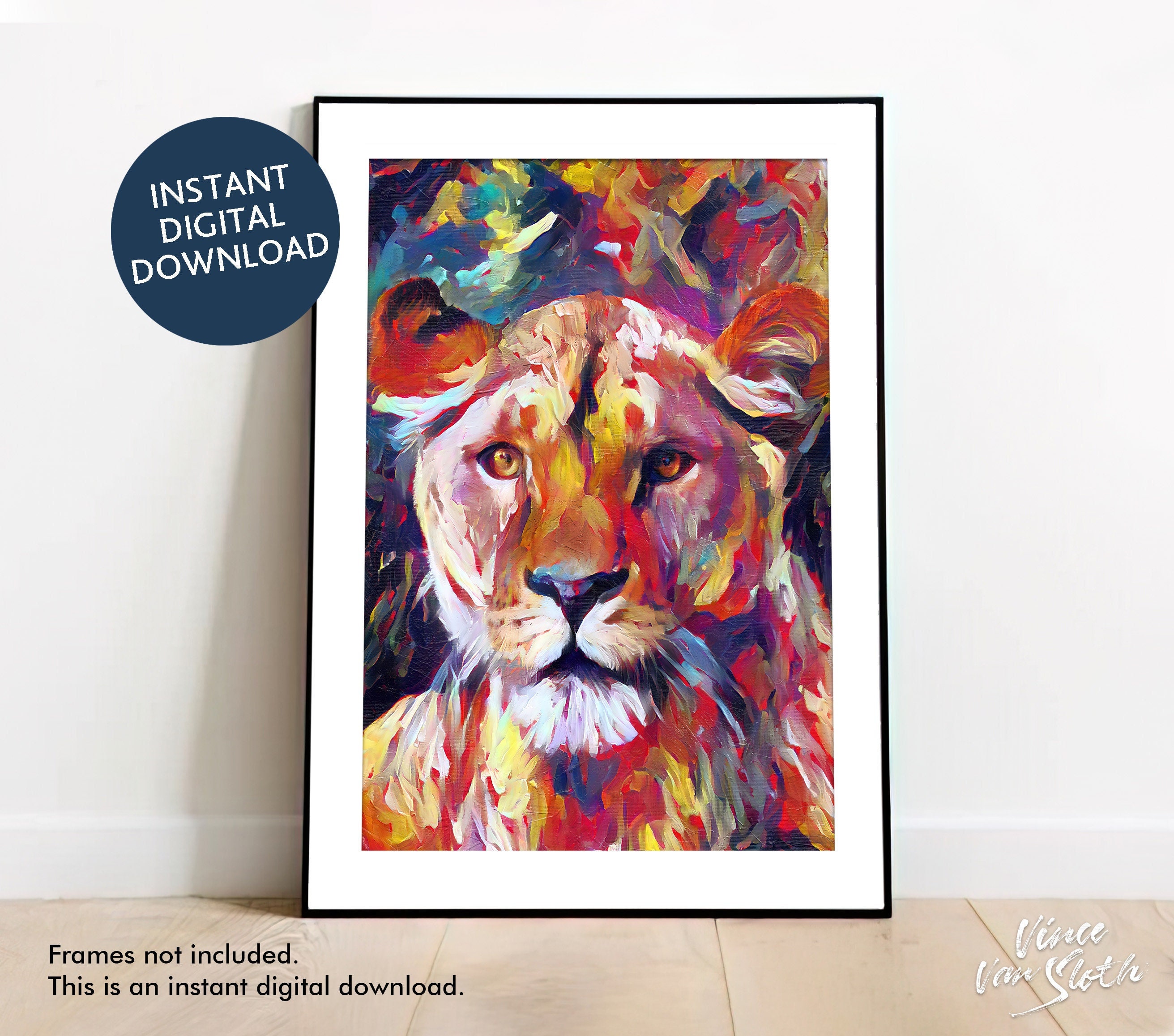 Abstract Lioness Painting
