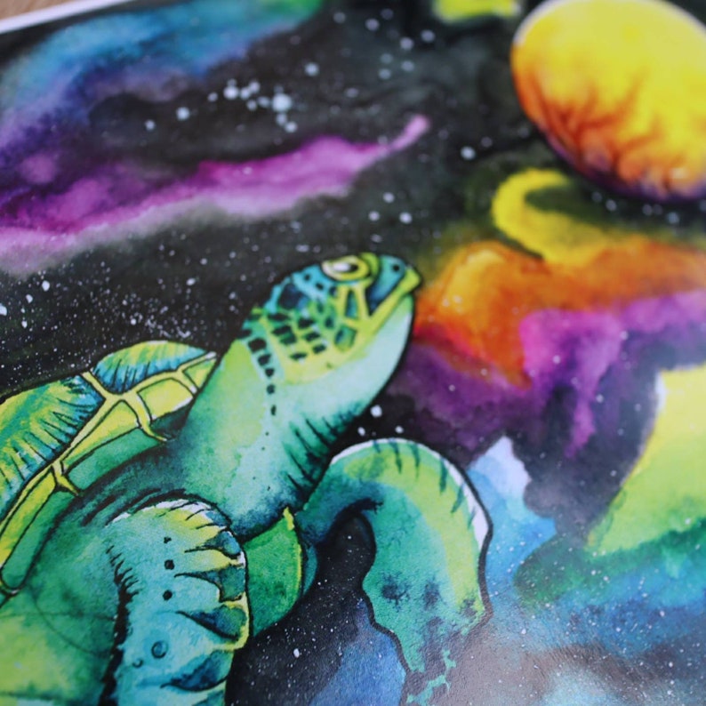 Print Cosmic Turtle galactic Print Galaxy Print Space - Etsy