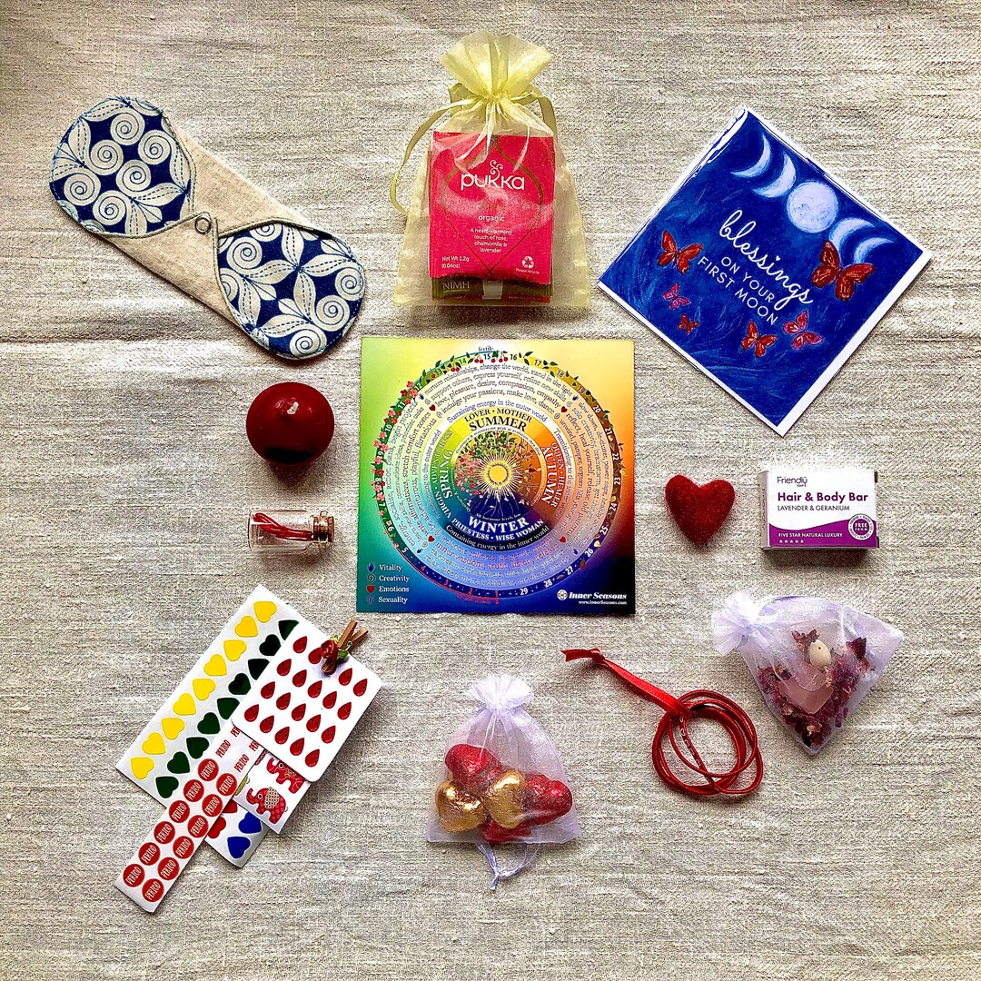 Menarche First Period Moon Kit Reusable Eco Ethical Organic Pad - Etsy