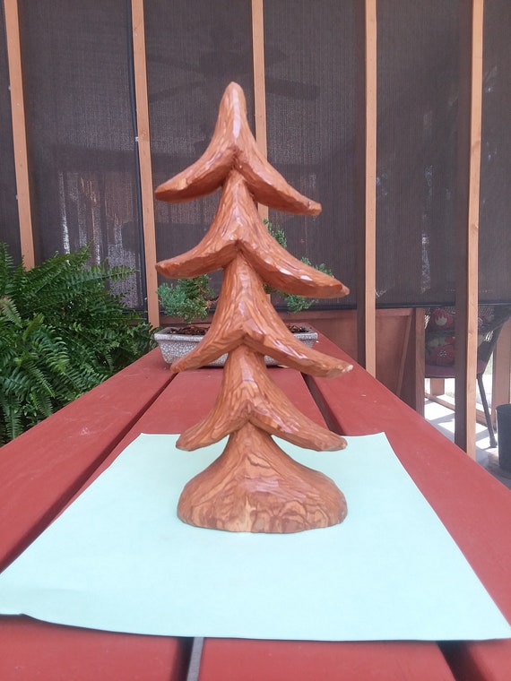 Large Hand Carved Rustic Wooden Tree Log Cabin Decor | Etsy