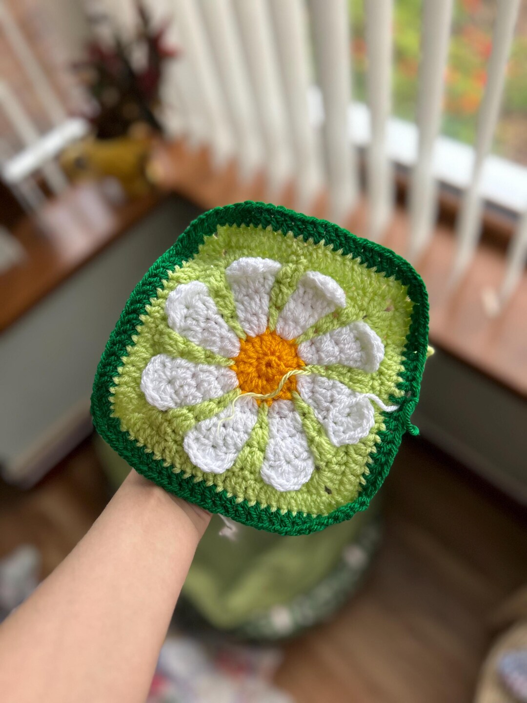3D Retro Daisy Crochet Granny Square Pattern - Etsy