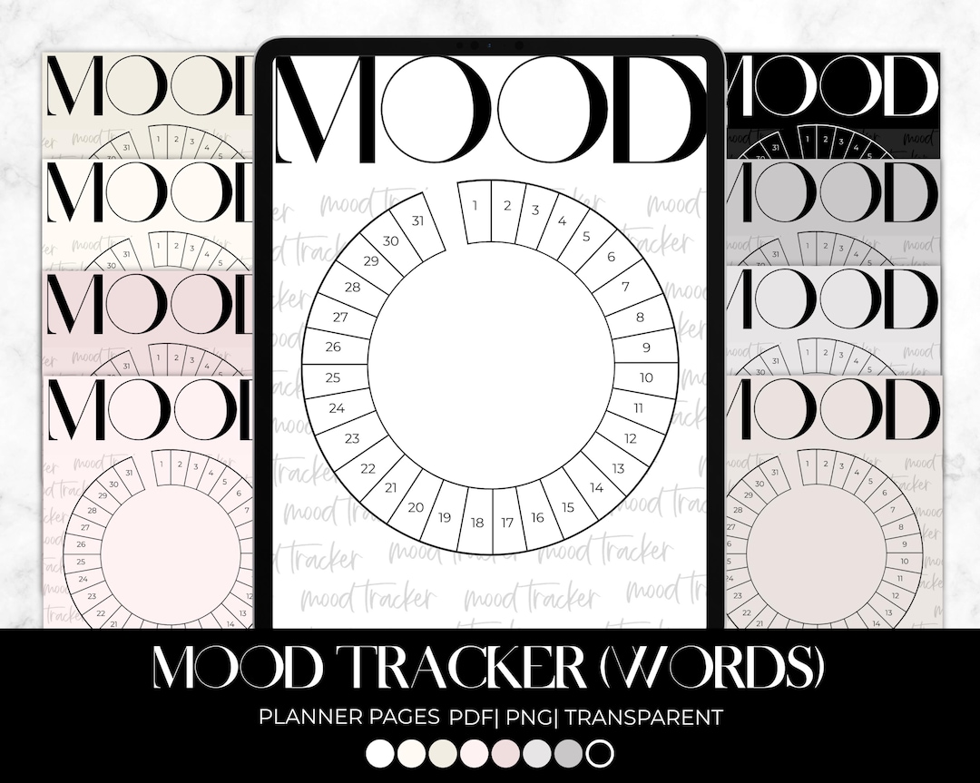 Digital Mood Tracker Planner Pages, Planner Pages for Goodnotes, Mood ...