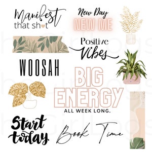 Manifest Goodnotes Stickers, Self Care Stickers Digital Manifestation ...