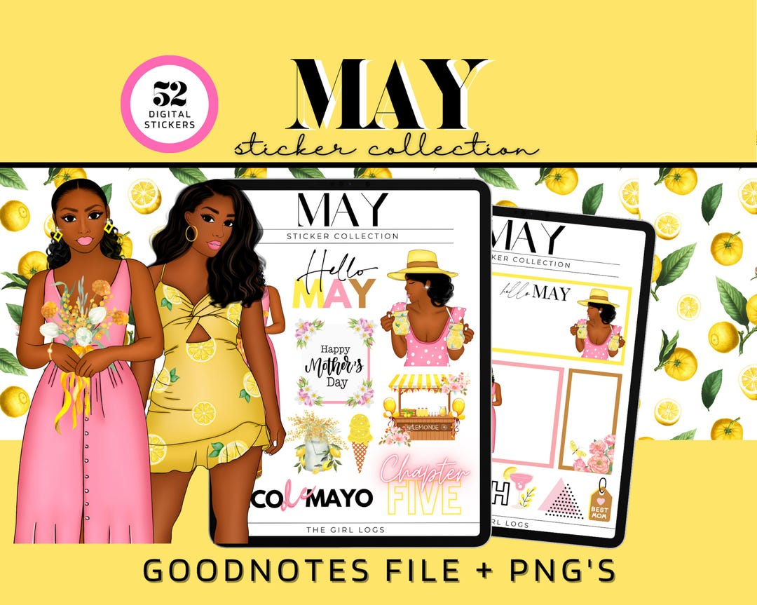 May 2023 Digital Stickers for Goodnotes, May Goodnotes Monthly Stickers ...