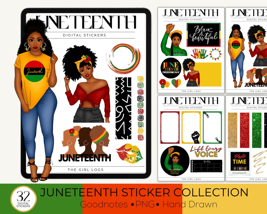 Juneteenth Digital Stickers, 2023 Juneteenth Stickers, June Digital ...