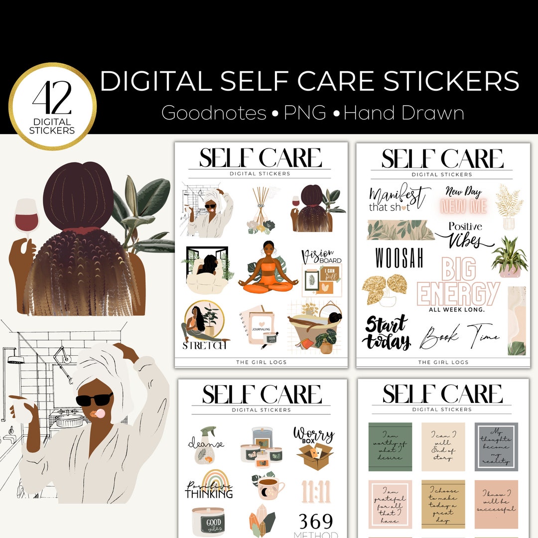 Self Care Goodnotes Stickers Manifest Stickers Digital - Etsy
