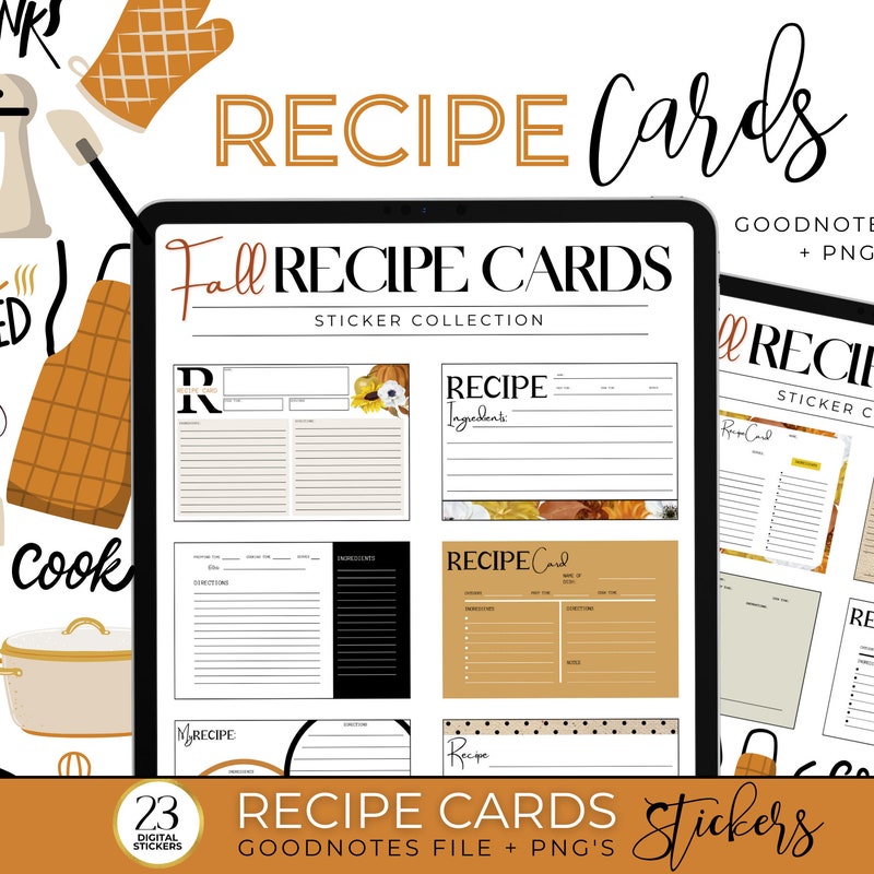 Fall Recipe Cards - Etsy