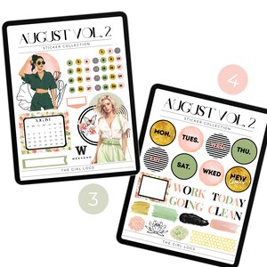 2024 August Digital Stickers for Goodnotes, Goodnotes Monthly August ...