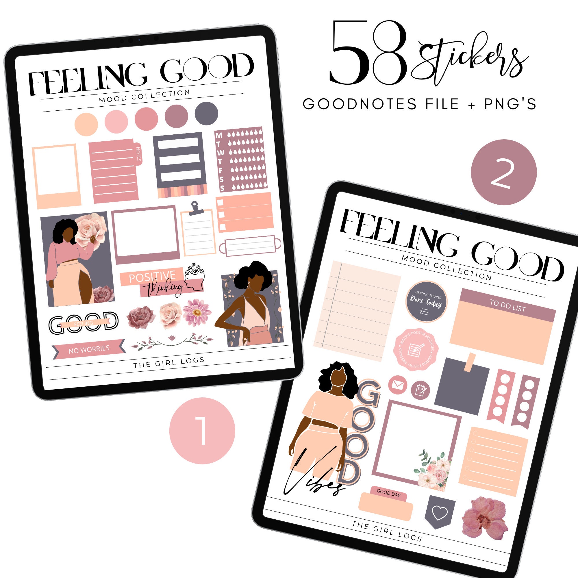 Feeling Good Digital Stickers, Good Mood Digital Stickers, Positive ...