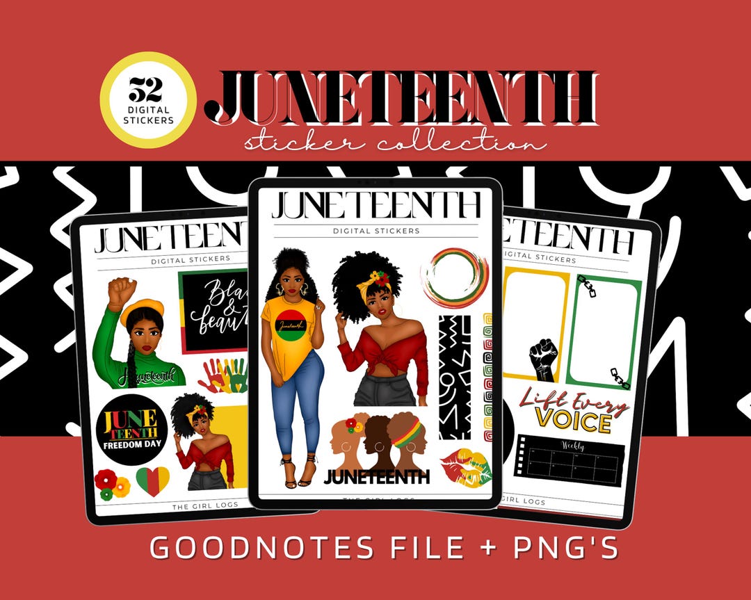 Juneteenth Digital Stickers, 2023 Juneteenth Stickers, June Digital ...