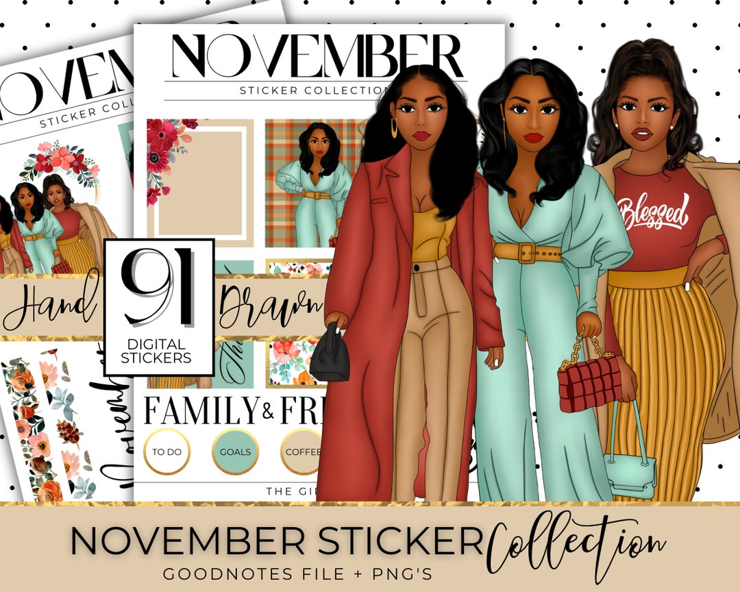 November 2023 Digital Stickers for Goodnotes, November Goodnotes ...