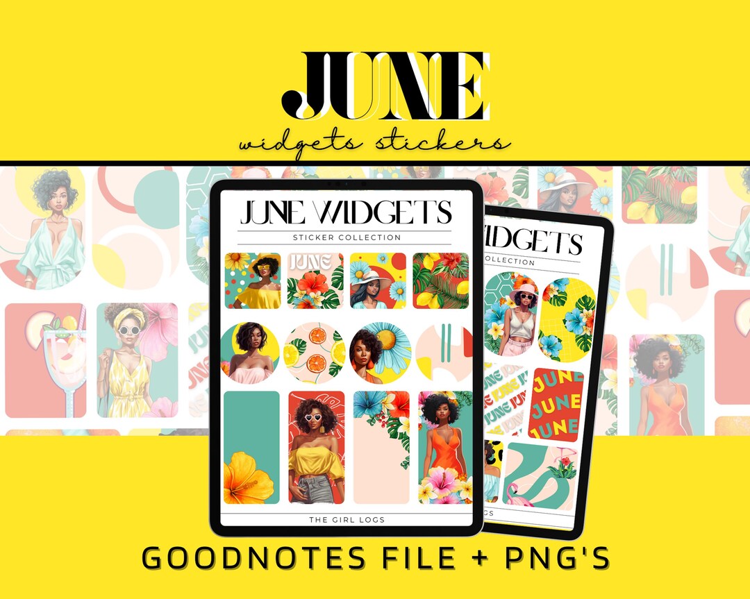 June Widgets Digital Stickers, June Planner Stickers, Goodnotes ...
