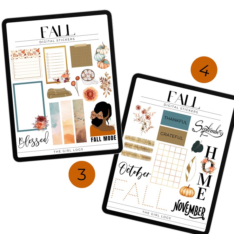 Fall Digital Planner Stickers, Autumn Digital Planner Stickers, Fall ...