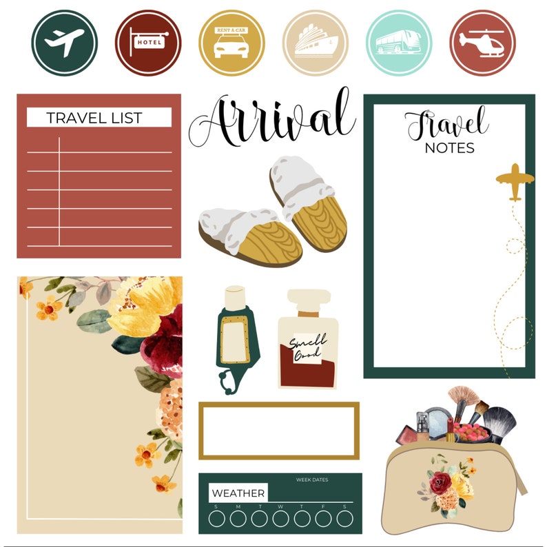 Digital Travel Goodnotes Stickers, Vacation Goodnotes Stickers, Travel ...