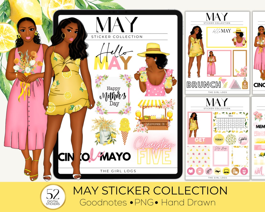 May 2023 Digital Stickers for Goodnotes, May Goodnotes Monthly Stickers ...