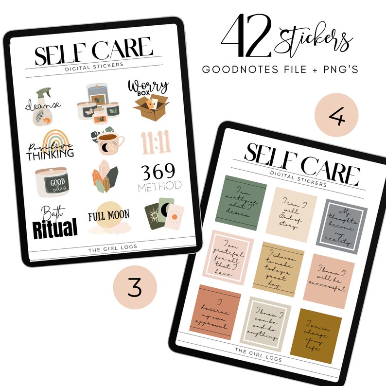 Manifest Goodnotes Stickers Self Care Stickers Digital - Etsy
