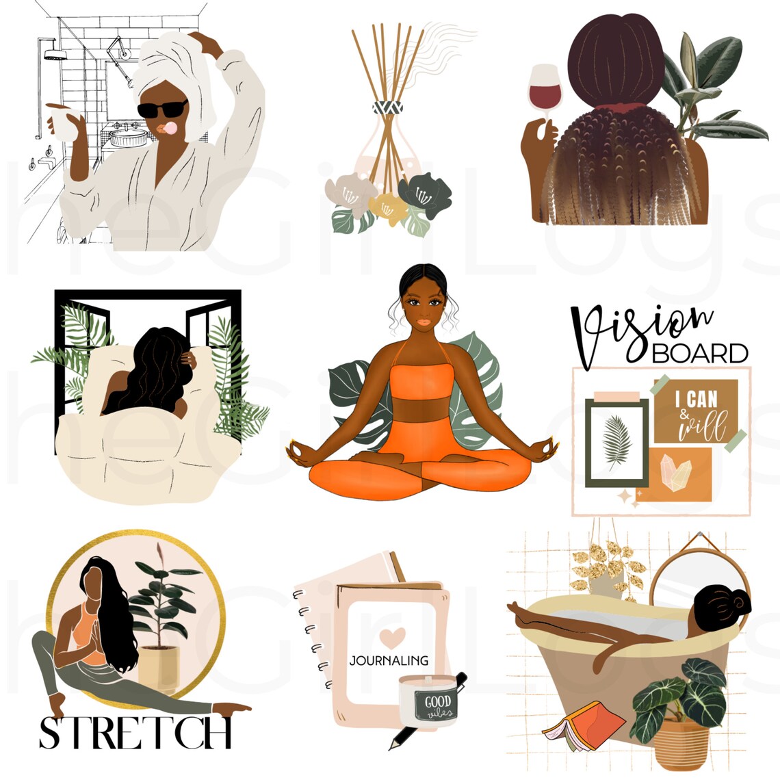 Self Care Goodnotes Stickers Manifest Stickers Digital - Etsy