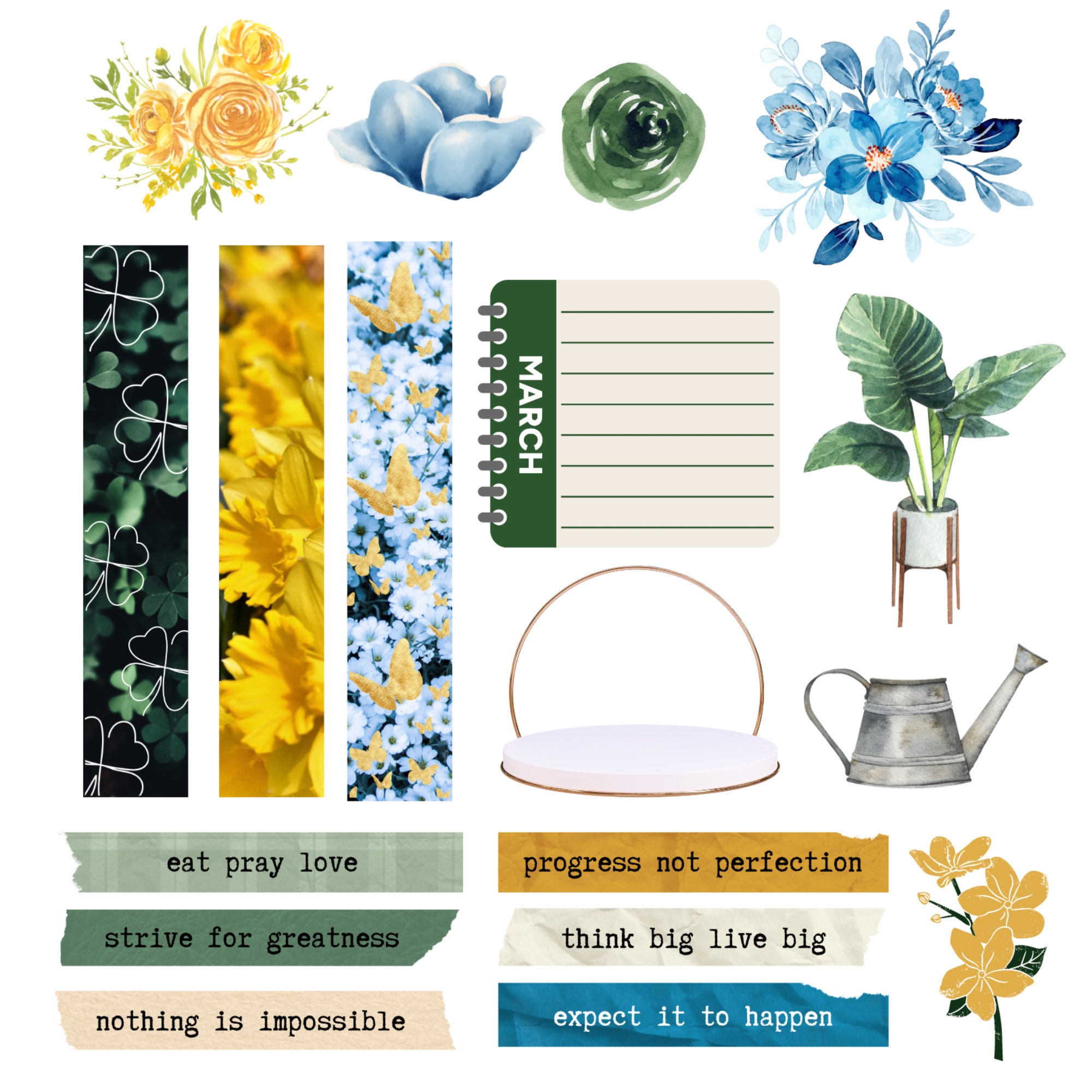 March 2023 Digital Stickers for Goodnotes, March Goodnotes Monthly ...