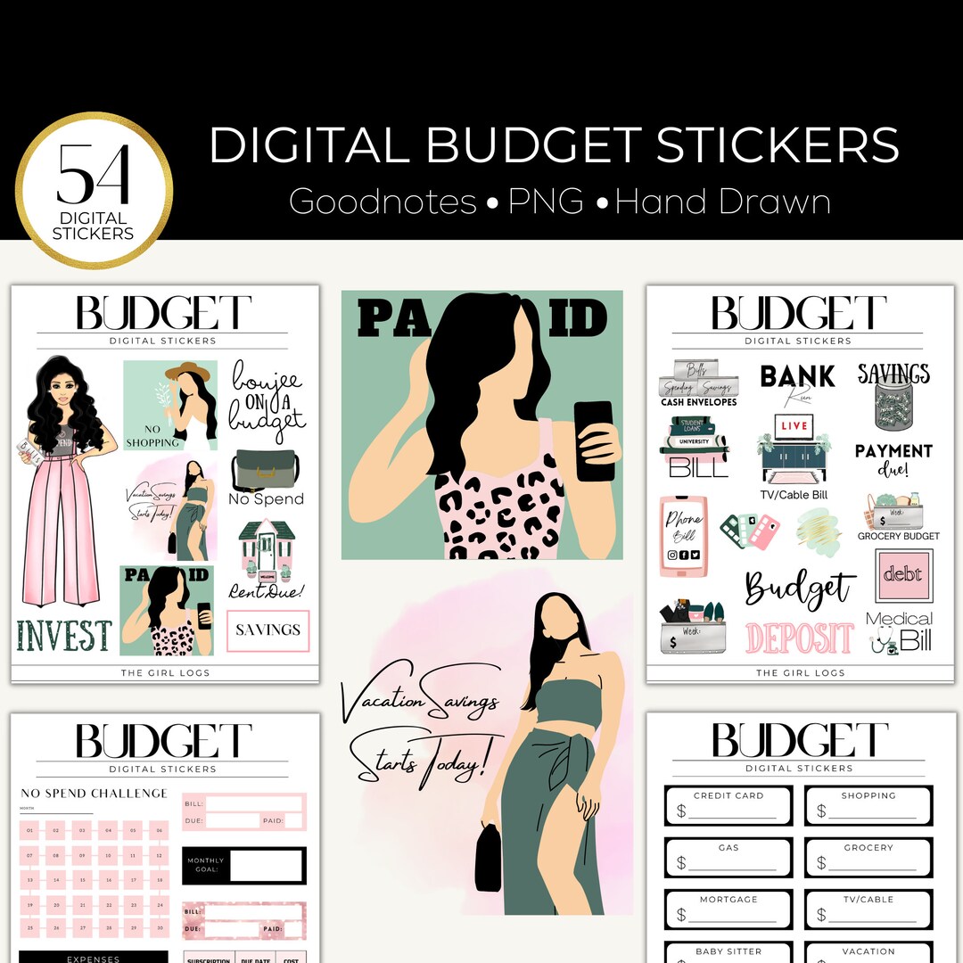 Budget Stickers, Budgeting Stickers, Goodnotes Stickers, Digital ...